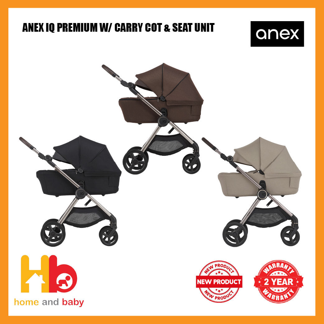 ANEX IQ PREMIUM W/ CARRY COT & SEAT UNIT | 3 COLORS (2 Years Warranty ...